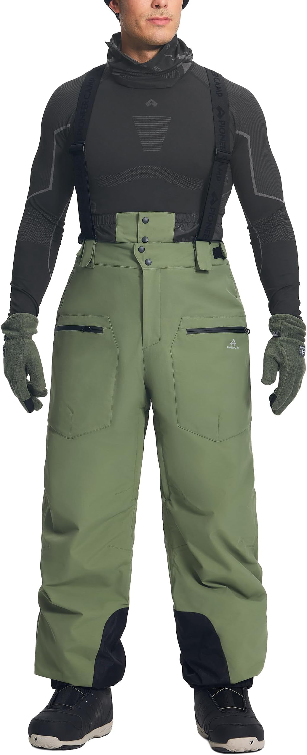 Pants Men Baggy Snowboard Pants Insulated Outdoor Winter Warm Ski Bibs ...