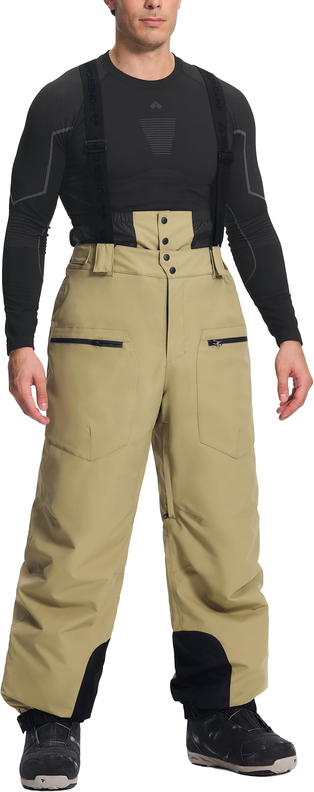 Pants Men Baggy Snowboard Pants Insulated Outdoor Winter Warm Ski Bibs ...