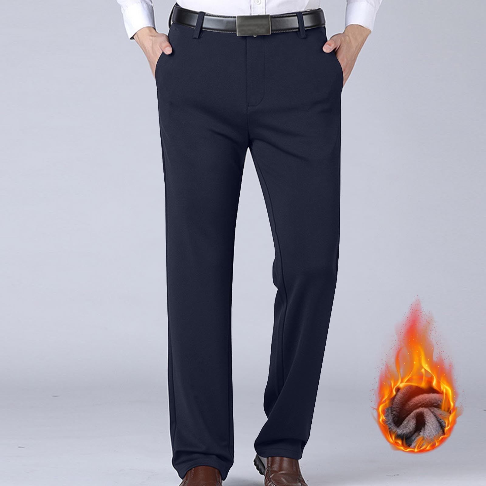 Pants for Men, Men's Pants, Straight Leg Flat Front Dress Trousers with ...