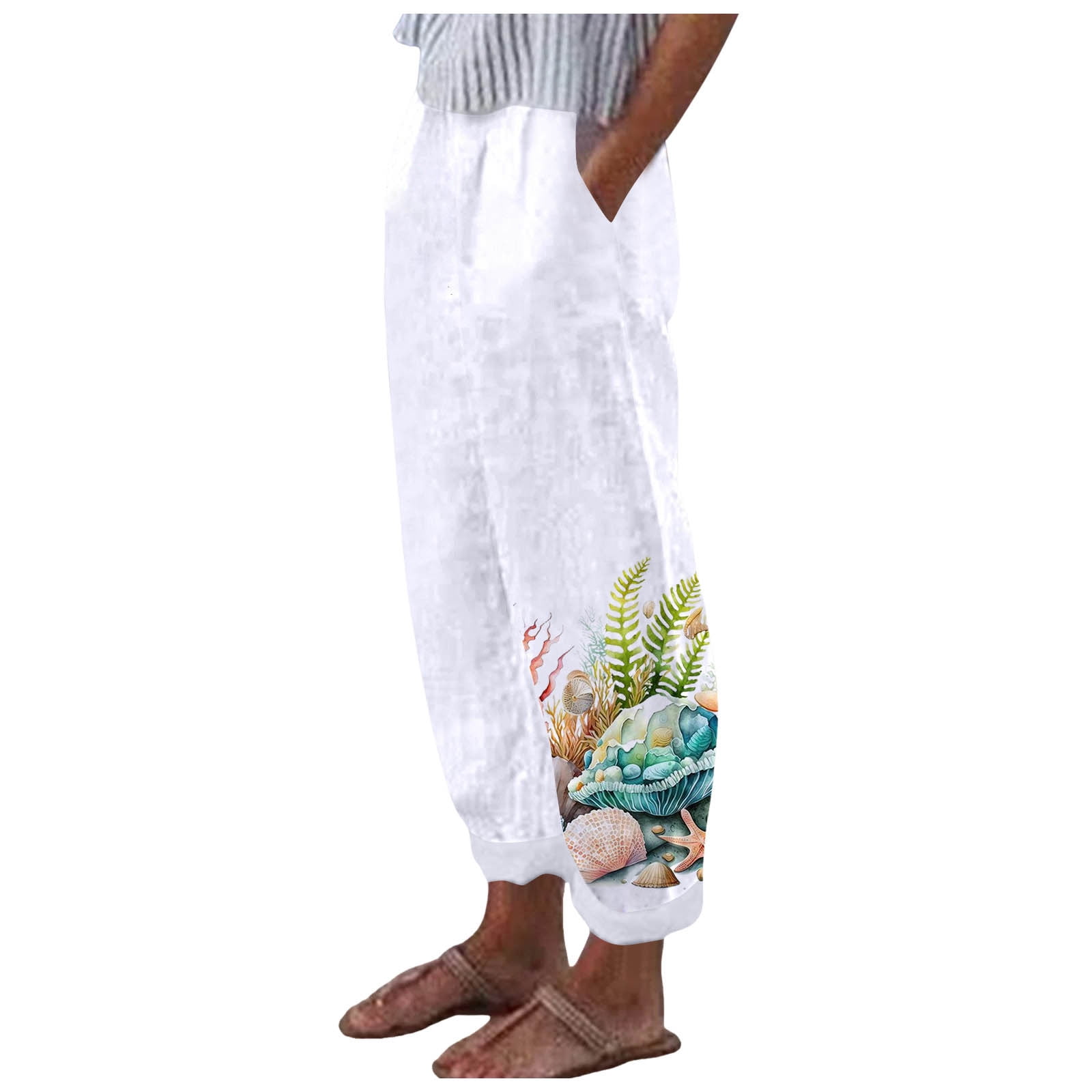 Pants for Women 70s Outfits Women Linen Wide Leg Pants for Business ...