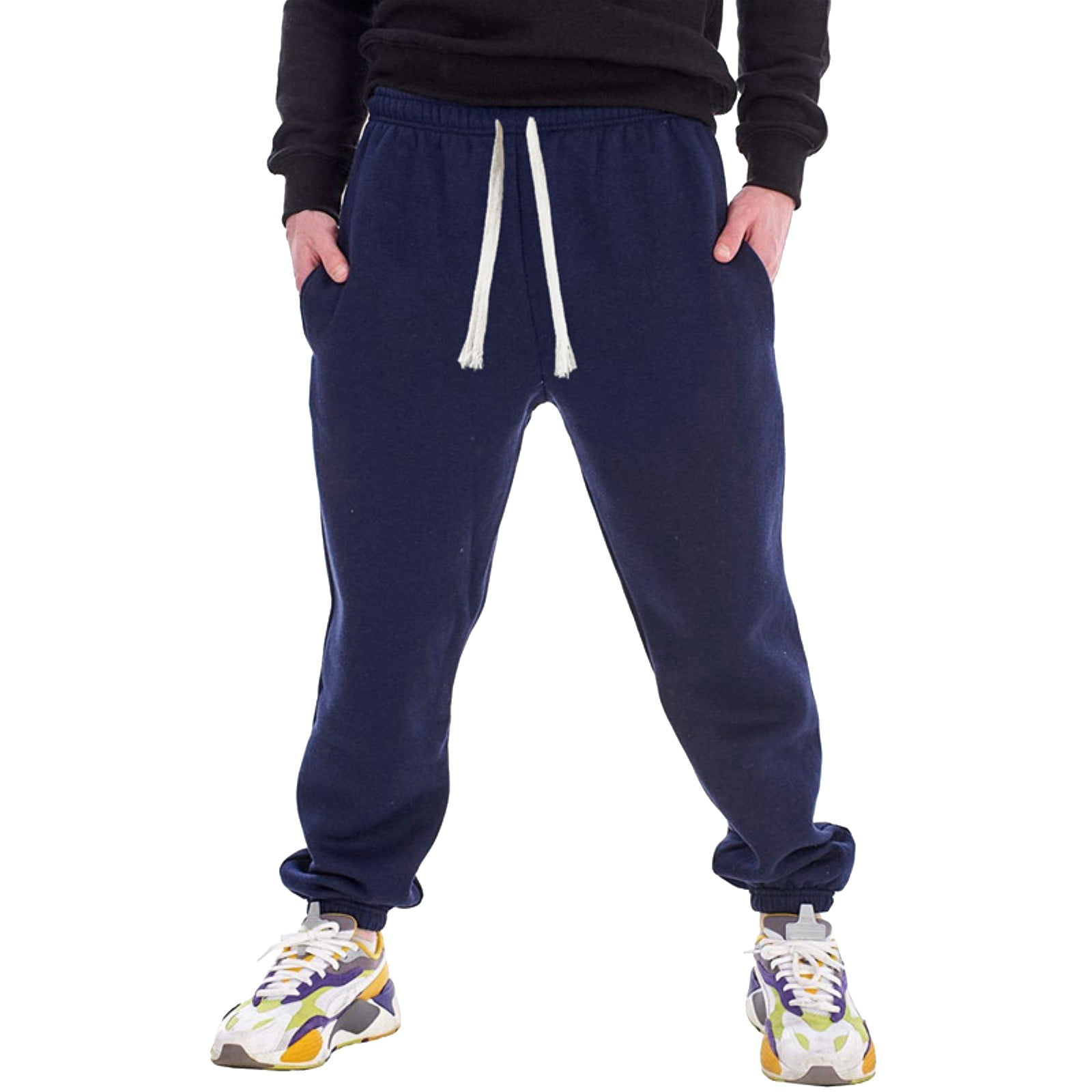 Pants for Men Fall Winter Matching Solid Color Drawstring Loose Pant ...