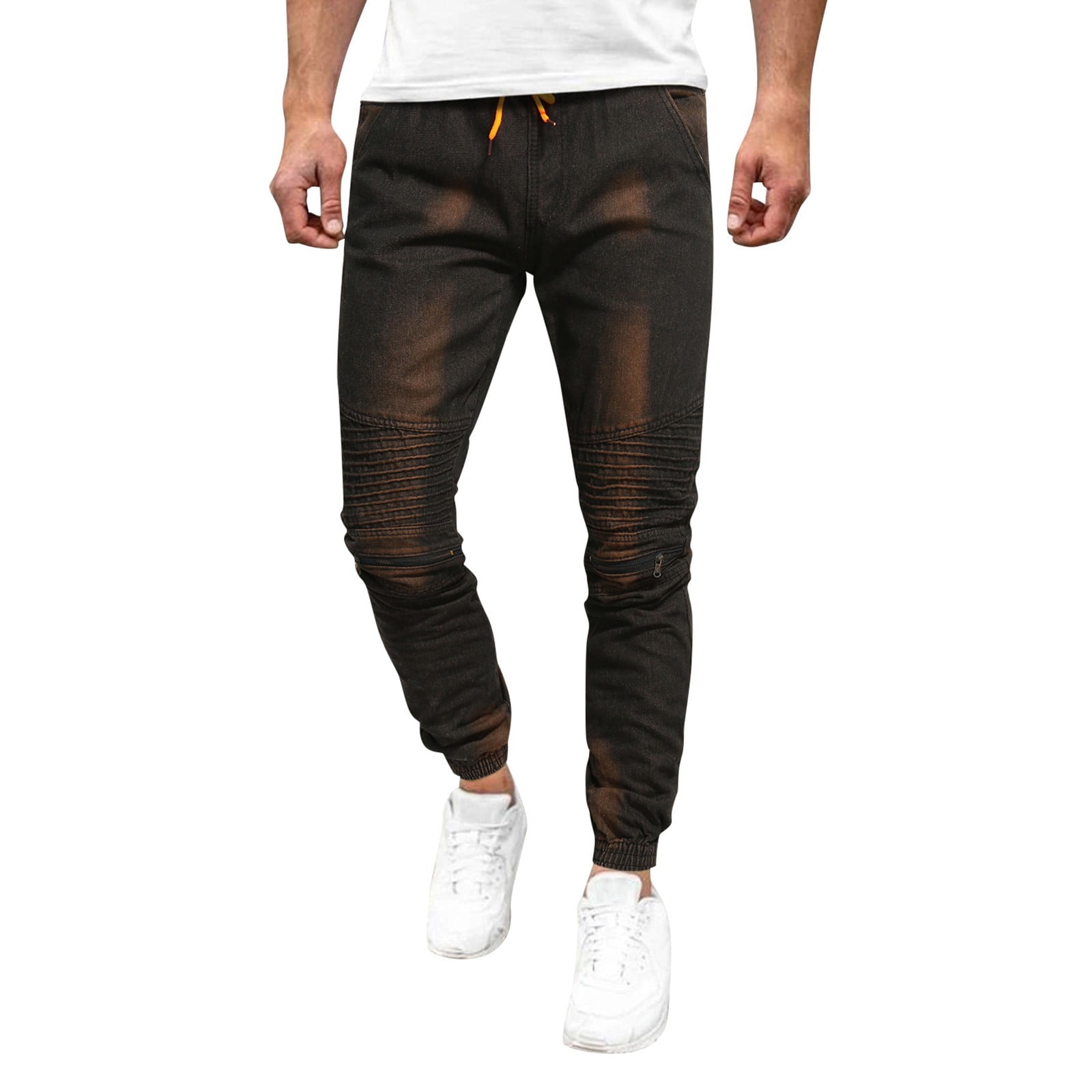 Pants for Men Fitness Patchwork Bodybuilding Pocket Skin Full Length ...