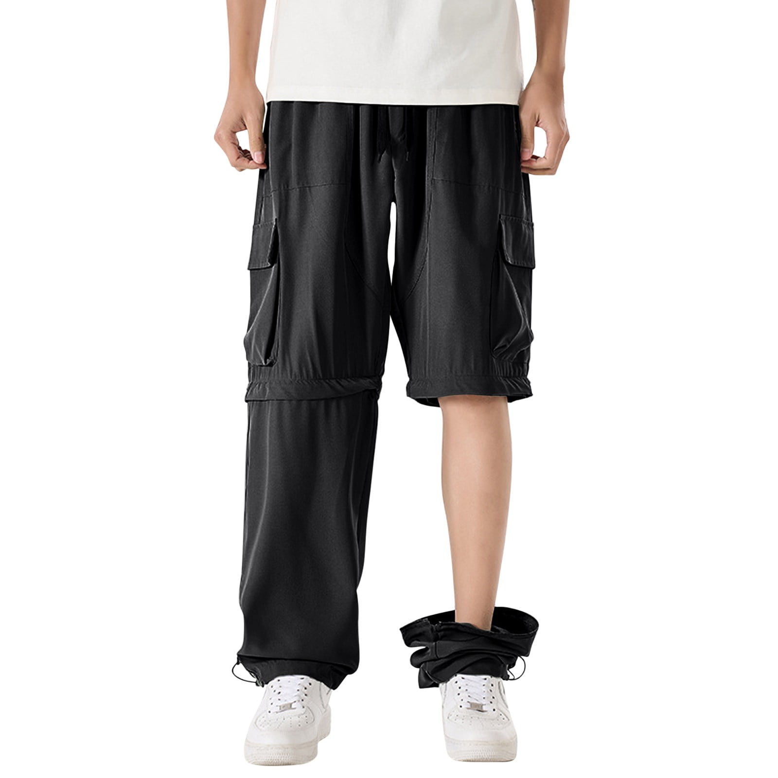 Pants for Men Removable Trouser Legs Lightweight Loose Cargo Trousers ...