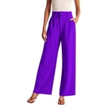 Pants for Women Elastic Wide Leg Work Business High Waisted Dress Flowy ...