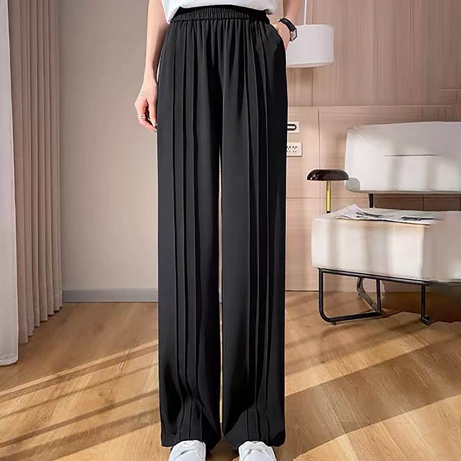 Pants for Women, High Waisted Casual Pants, Drape Twill Fabric, for ...