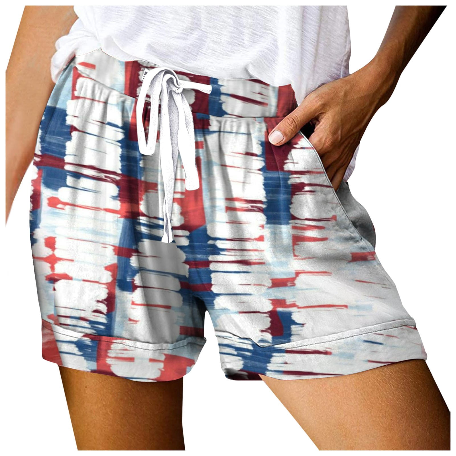 Pants for Women Trendy Summer Drawstring Shorts Summer Elastic Waist ...
