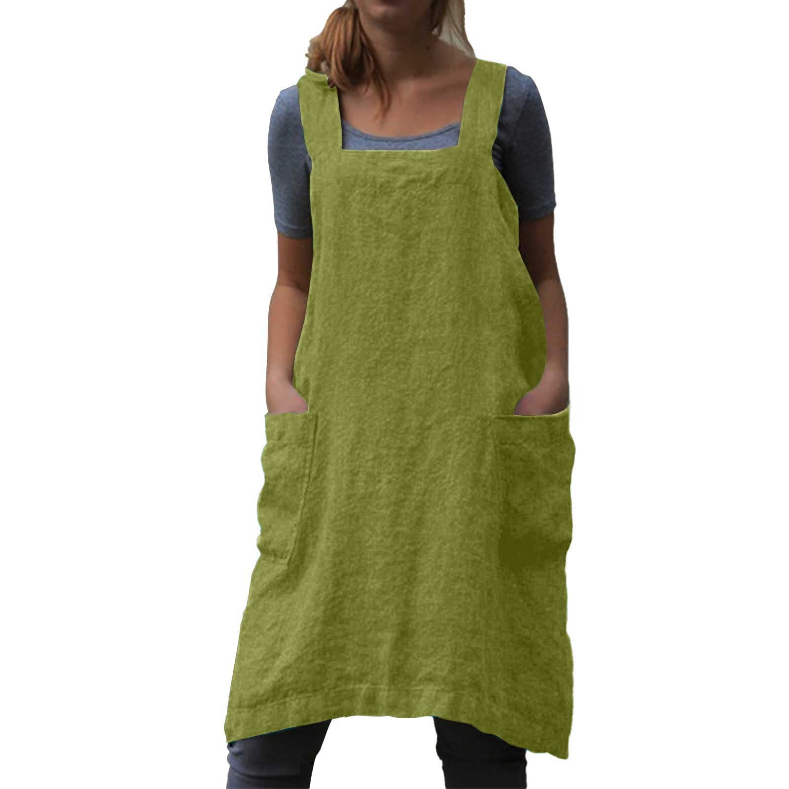 Pants for Women Work Cotton Pinafore Apron Dress for Garden Work ...