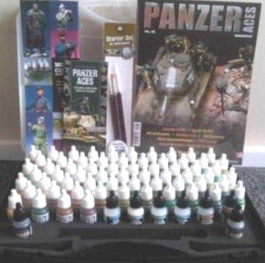Panzer Aces Paint Set in Plastic Storage Case (72 Colors & Brushes ...