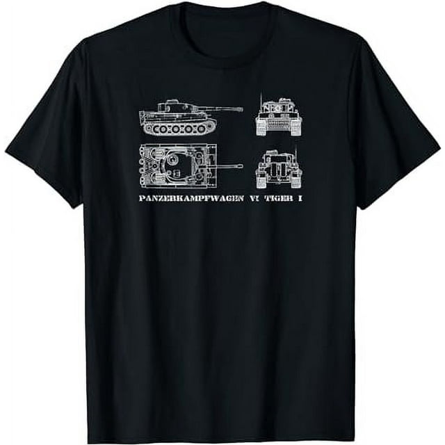 Panzer VI Tiger I Tank WW2 Blueprint T-Shirt - Walmart.com