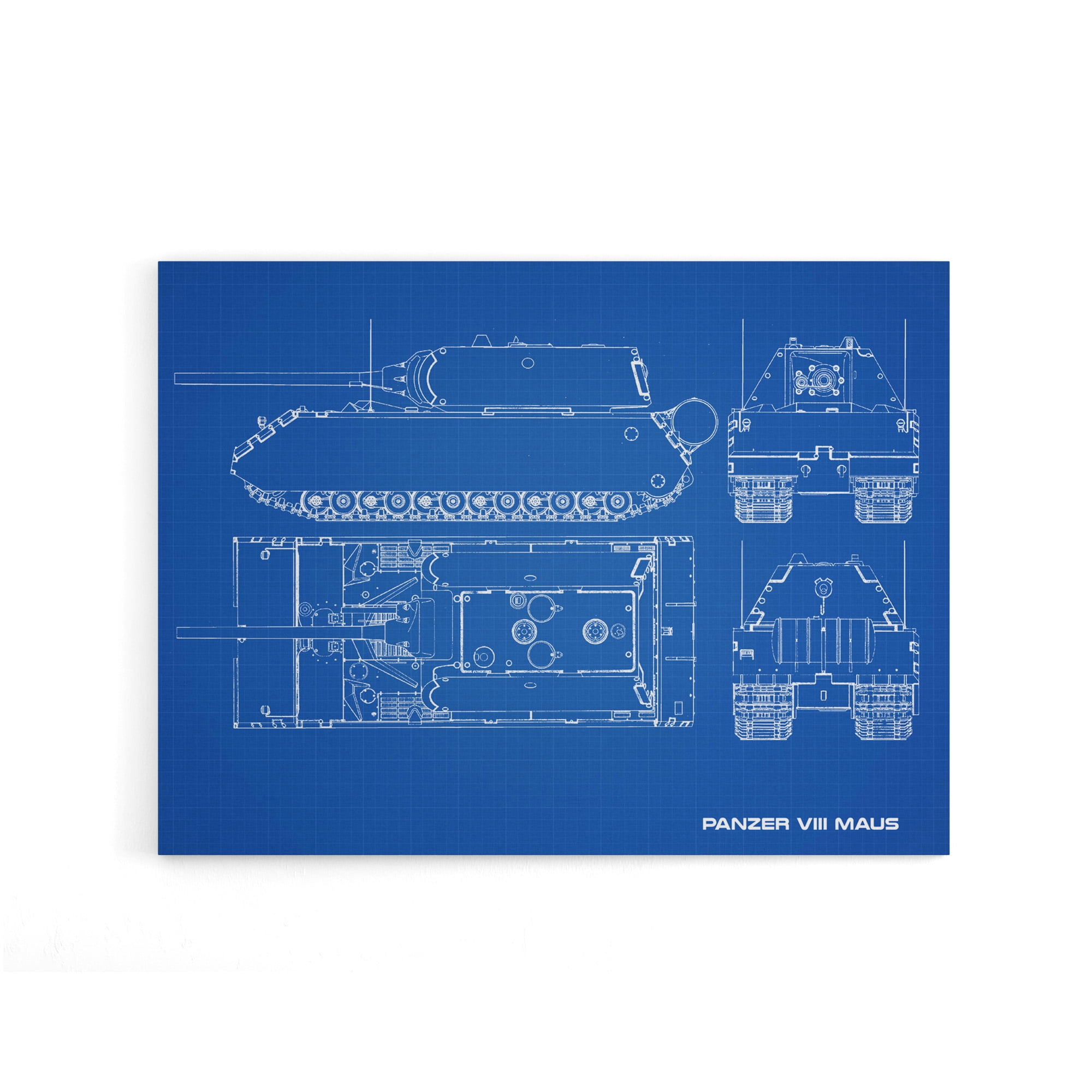 Panzer VIII Maus Super Heavy Tank Blueprint Canvas Wall Art Print 12X16 ...