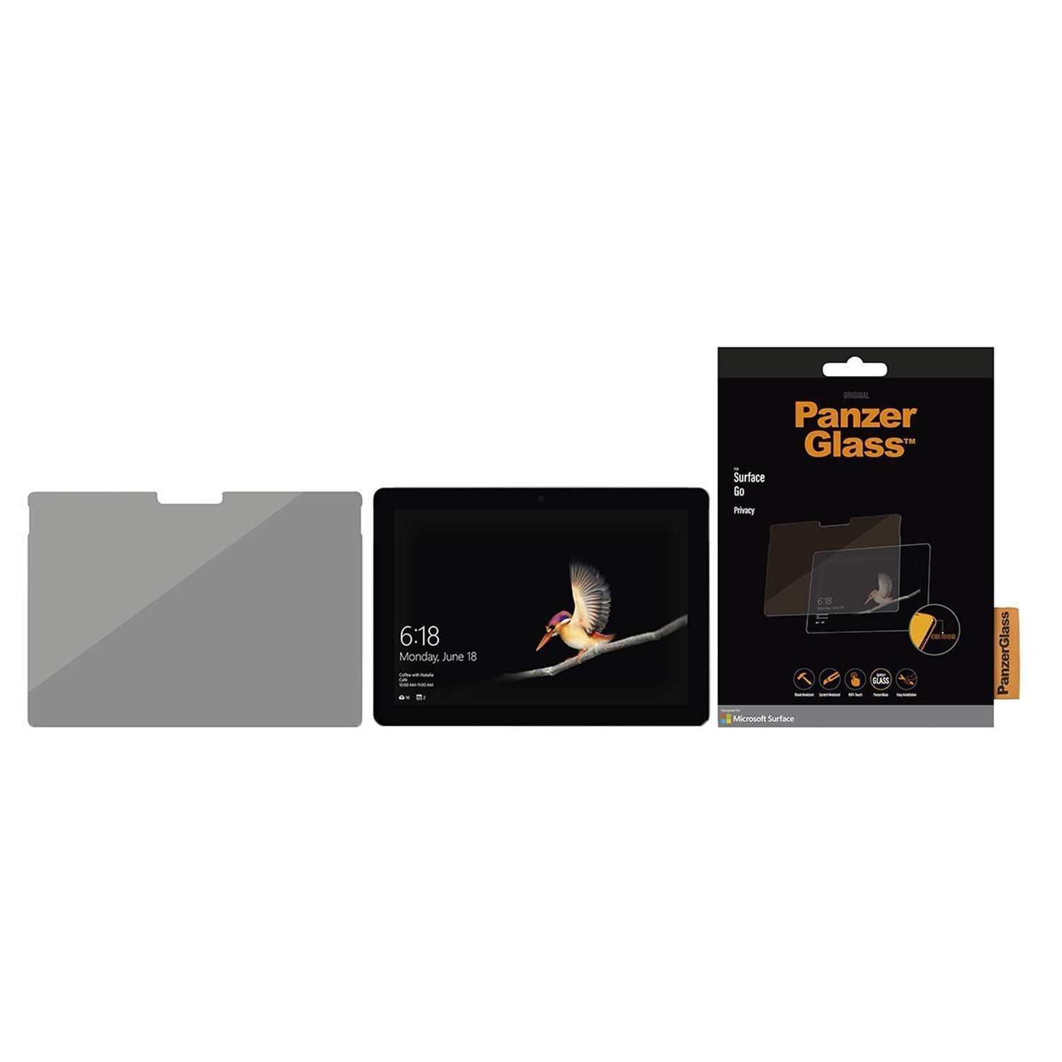 PanzerGlass Microsoft Surface Go Privacy Screen Protector, Gray ...