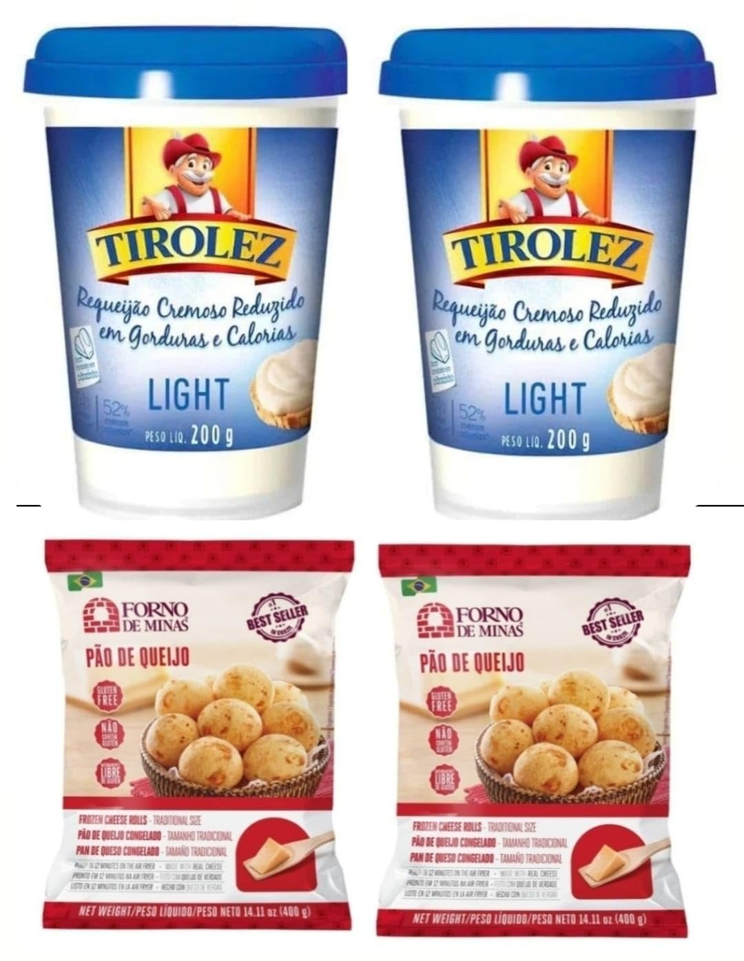 Pao de Queijo Brasileiro Tradicional Forno de Minas Pack of 2x400g ...