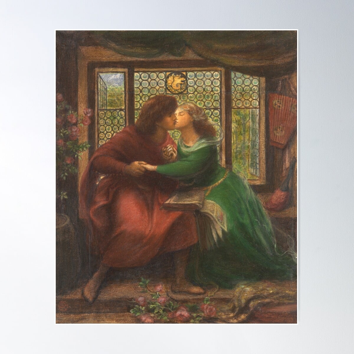 Paolo And Francesca Da Rimini (Rossetti) Poster Wall Art, Modern Wall ...