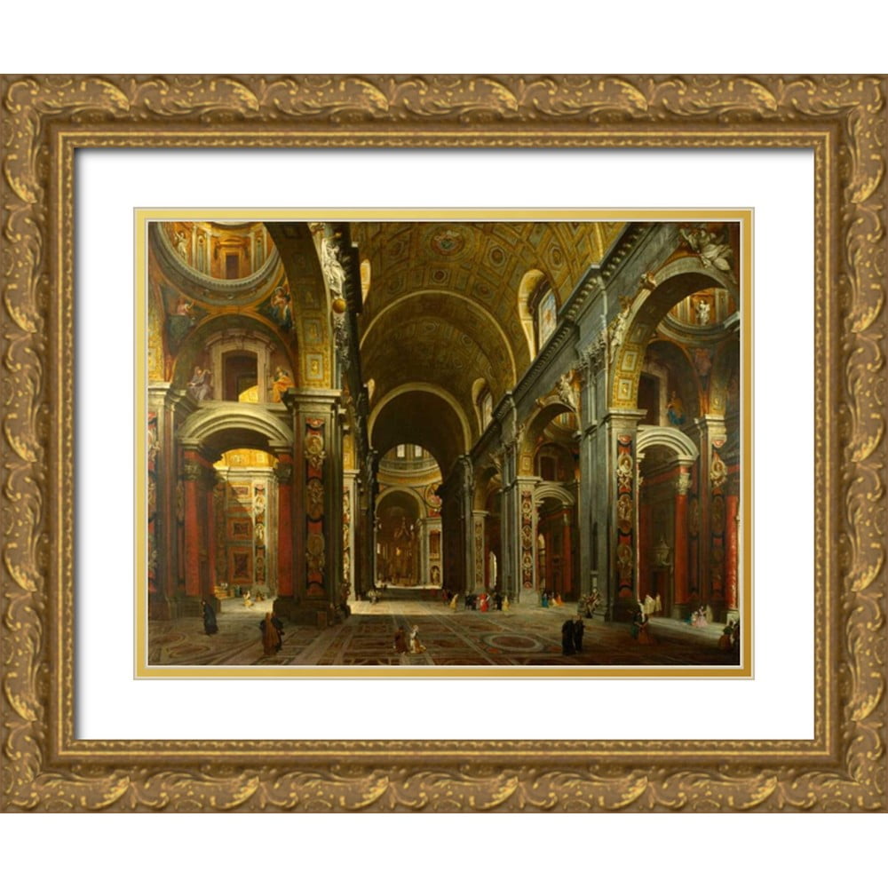 Paolo Panini, Giovanni 14x12 Gold Ornate Wood Framed with Double ...