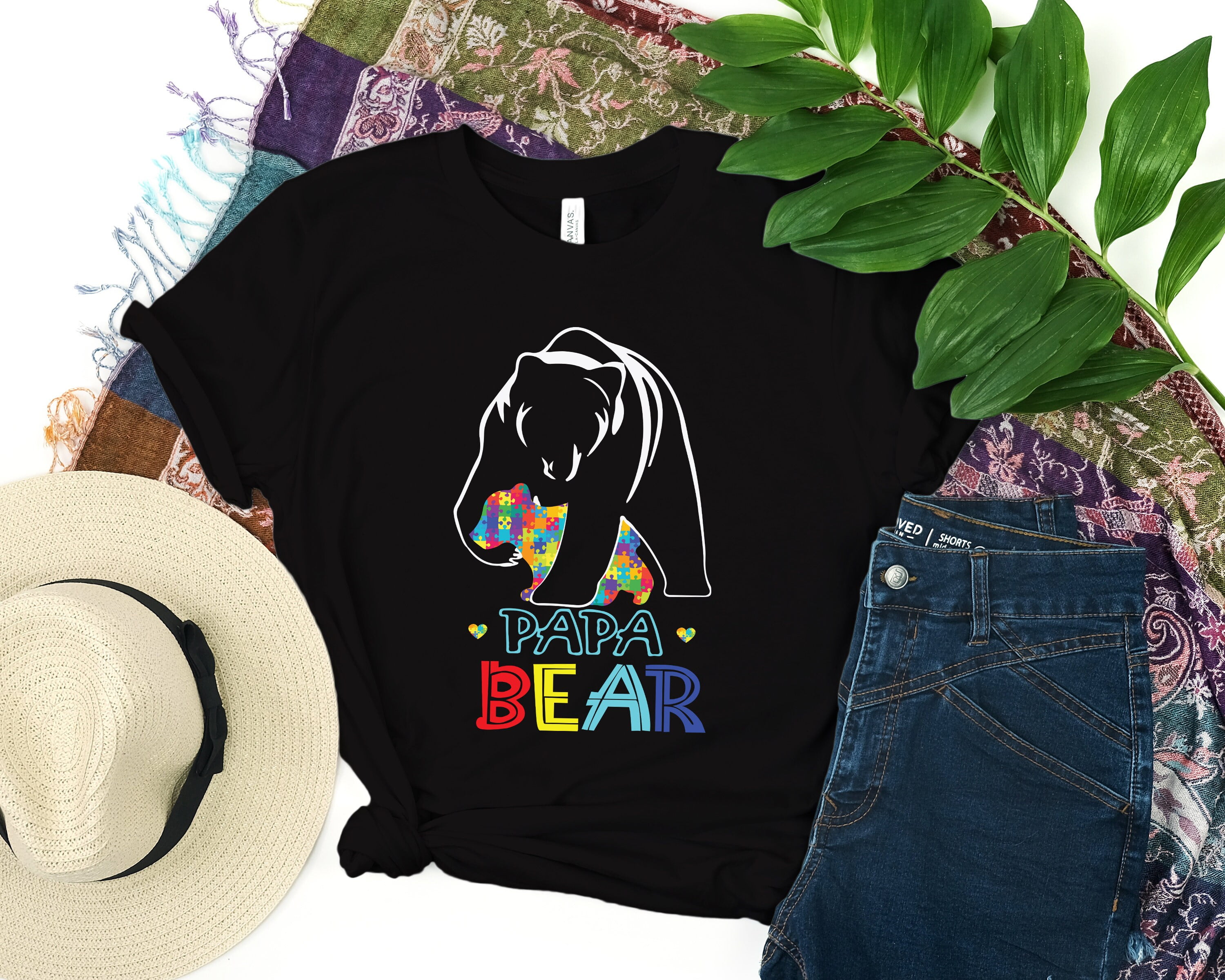 Papa Bear Autism Shirt Papa Bear Autism Dad Shirt Neurodiversity Shirt ...