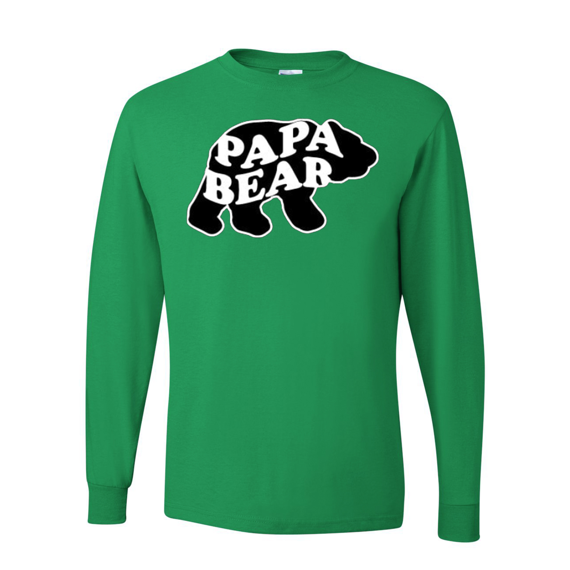 Papa Bear Husband Father Mens Long Sleeves, Kelly Green, 2XL - Walmart.com