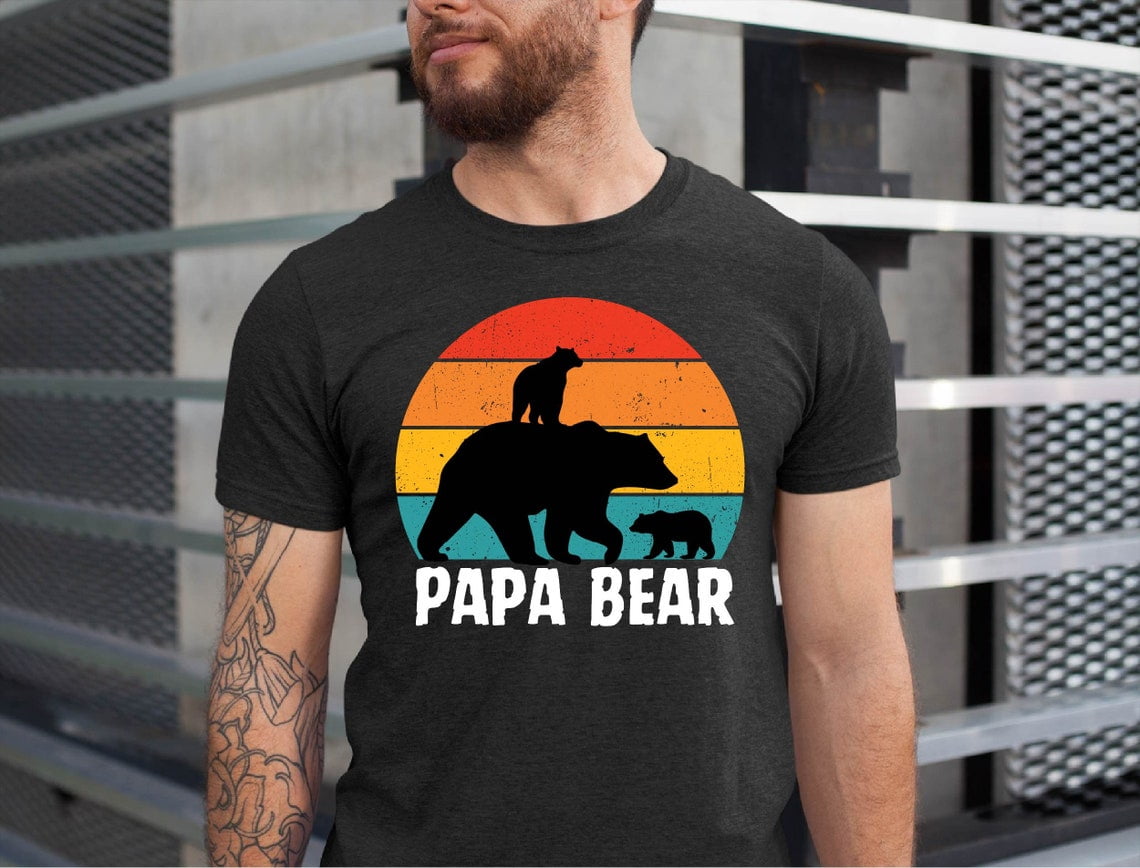 Papa Bear Shirt For Dad Tee, Husband Present Shirt, Papa Bear T-Shirt, Father'S Day Dad Tshirt ...