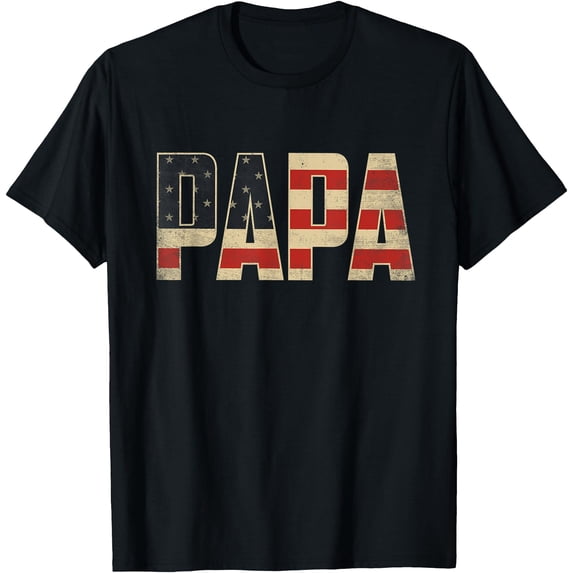 Papa Bold Patriotic American Flag Father’s Day Papa T-Shirt - Walmart.com