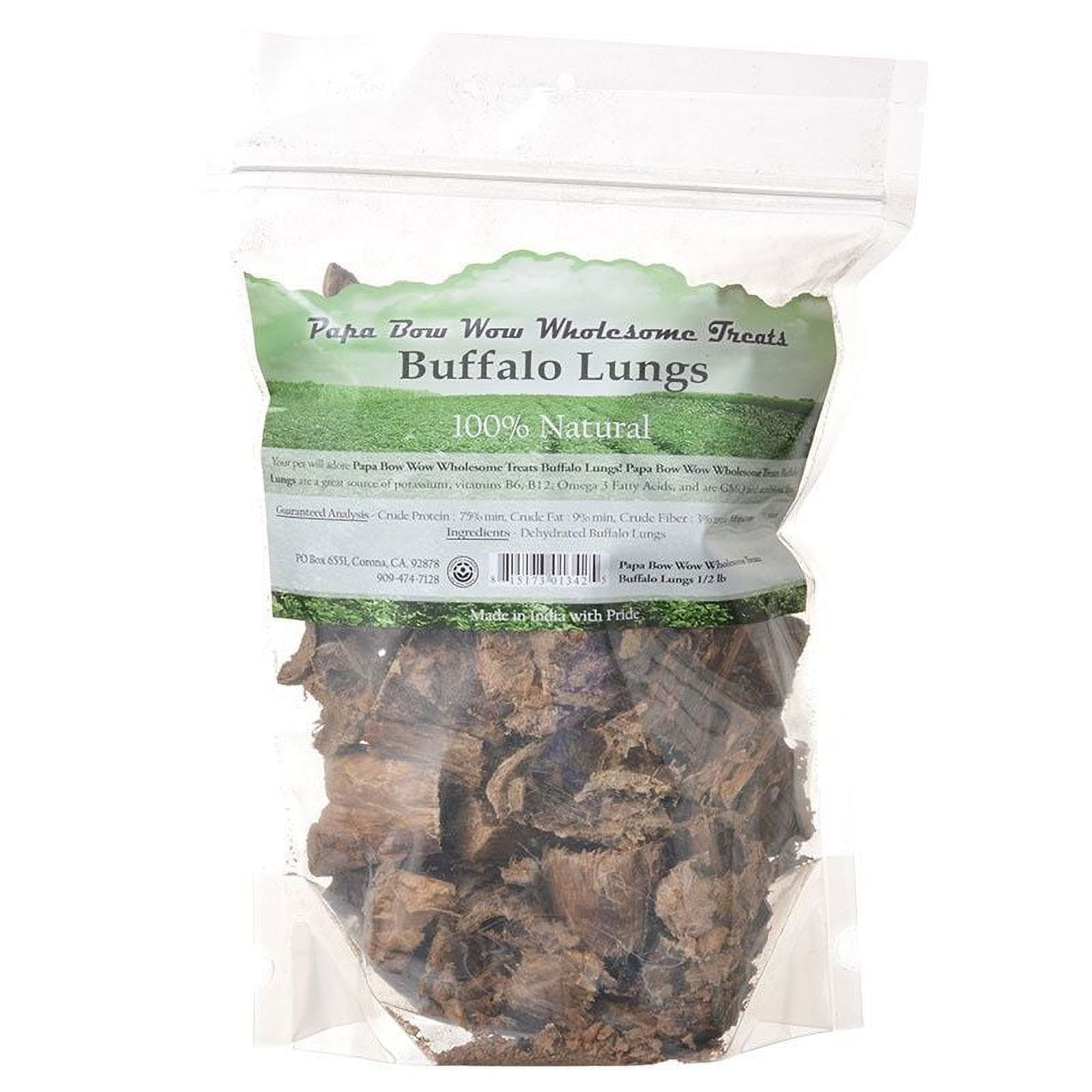Papa Bow Wow Wholesome Treats Papa Bow Wow Buffalo Lungs Dog Treats 0.5 ...
