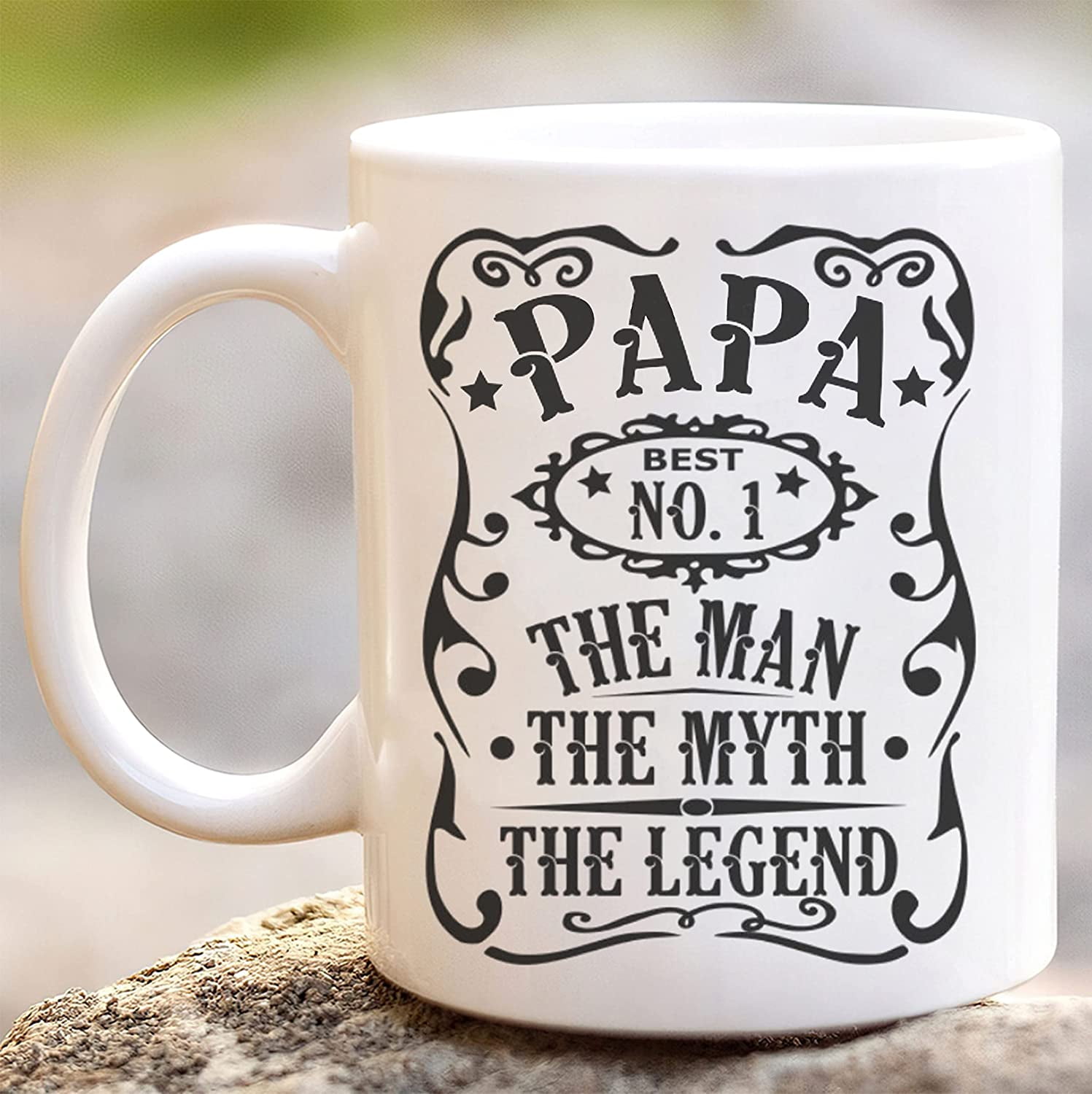 Papa Ceramic Coffee Mug, The Man The Myth The Legend Papa Mug, Gift For ...