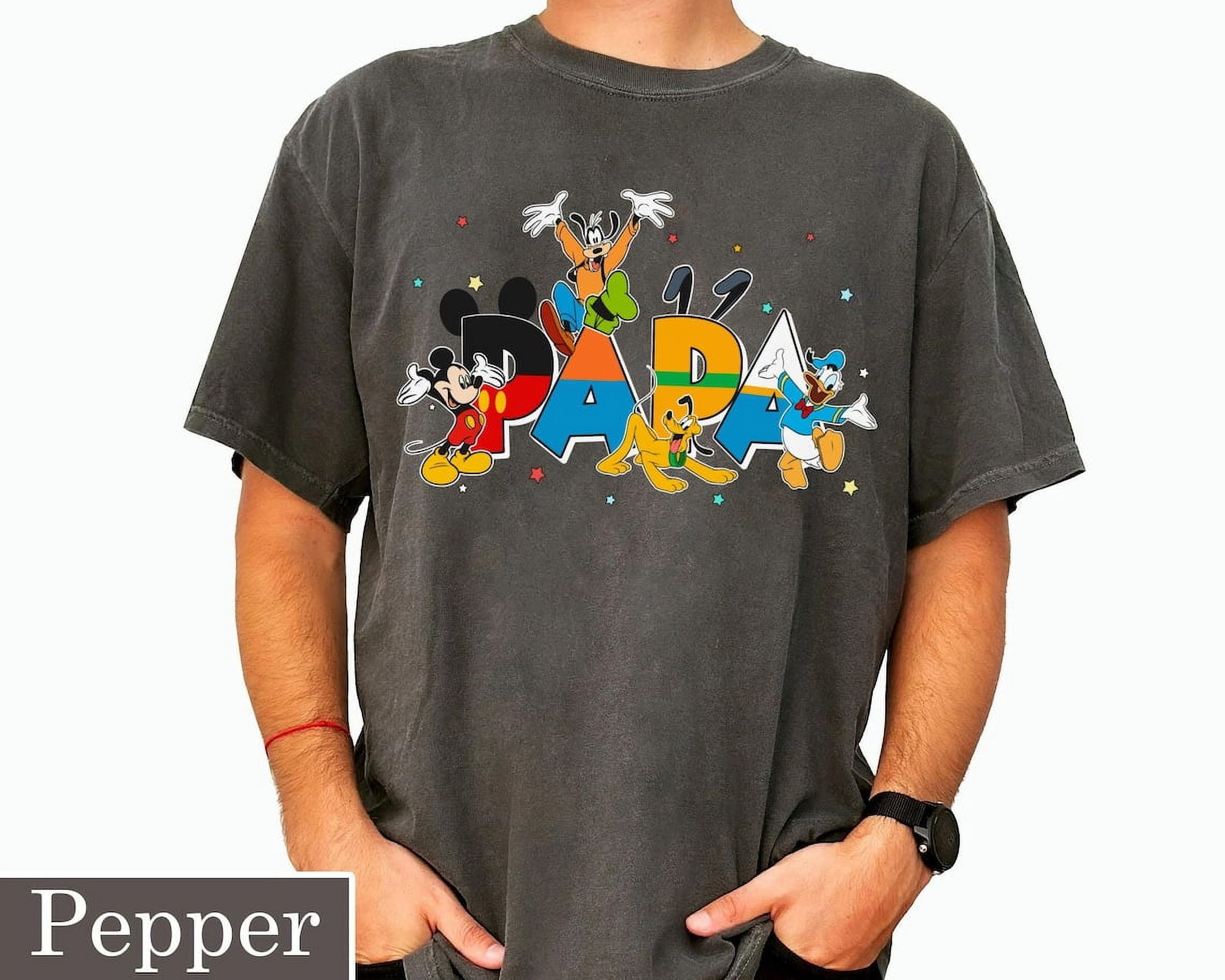 Papa Comfort Colors Shirt With Mickey And Friends Themed, Dad, Donald Goofy Pluto, Father's Day ...