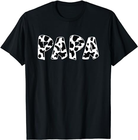 Papa Cow Print Cow Pattern T-Shirt - Walmart.com