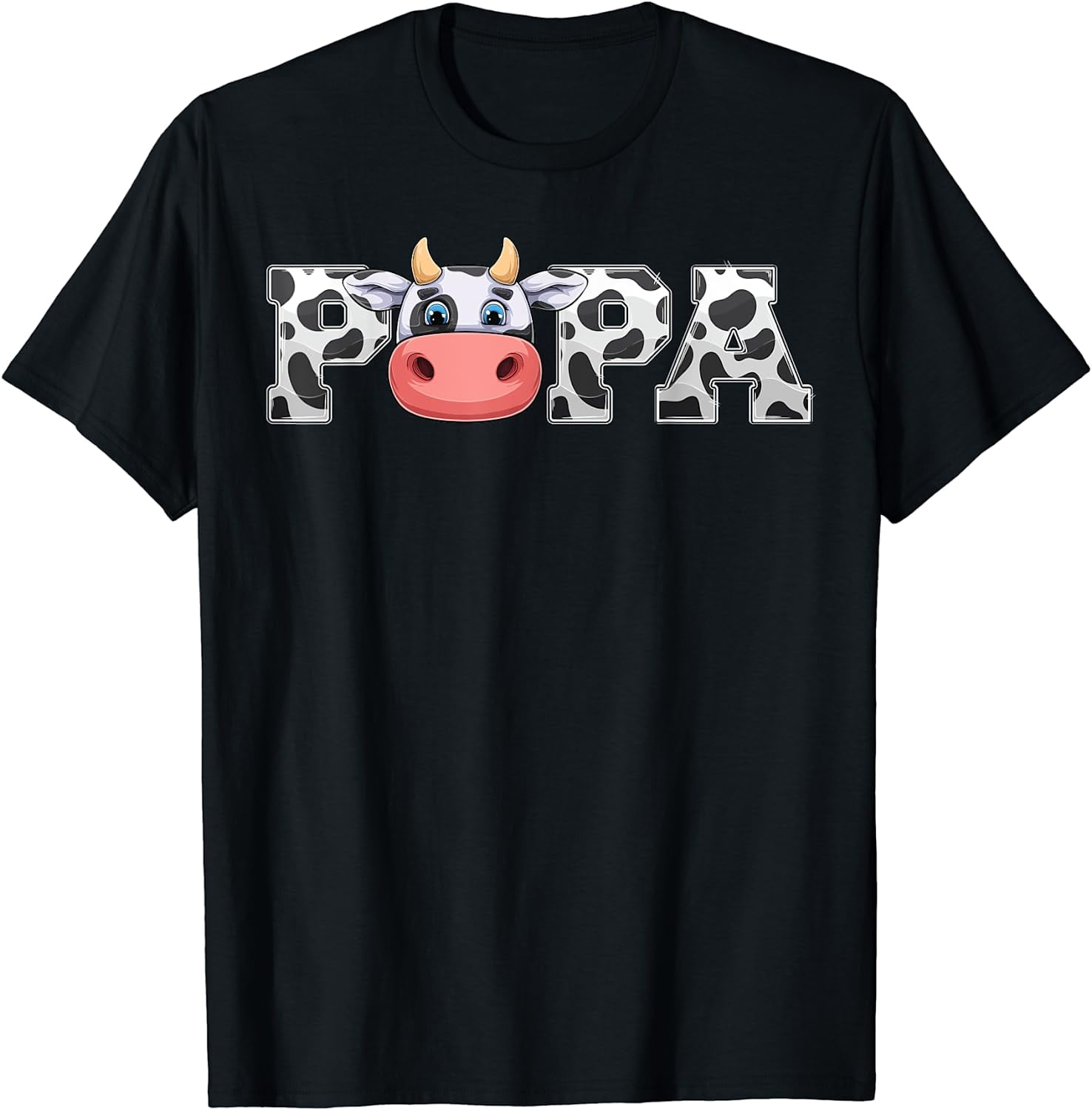 Papa Cow Print Cowboy Animal Pattern Farmer Cow Father Papa T-Shirt ...