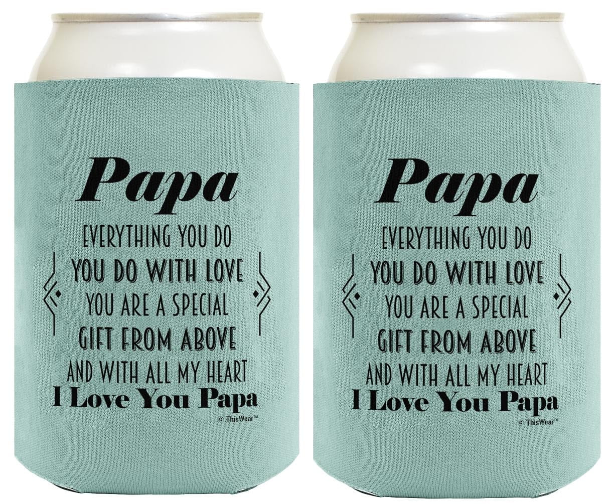 Papa Gifts For Grandpa Papa You Are A Gift From Above Poem 2-Pack Can Drink Thermocoolers ...