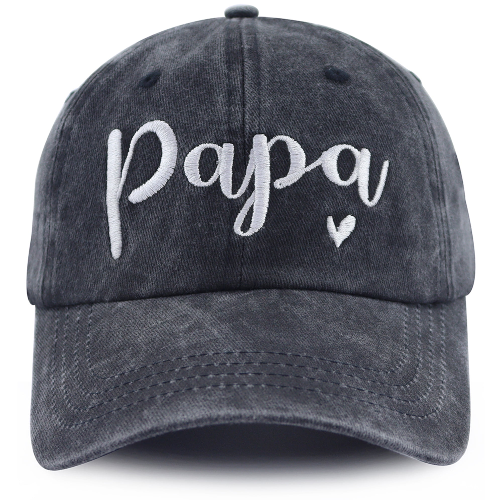 Papa Hats for Men, Adjustable Cotton Embroidered Little Heart Papa ...