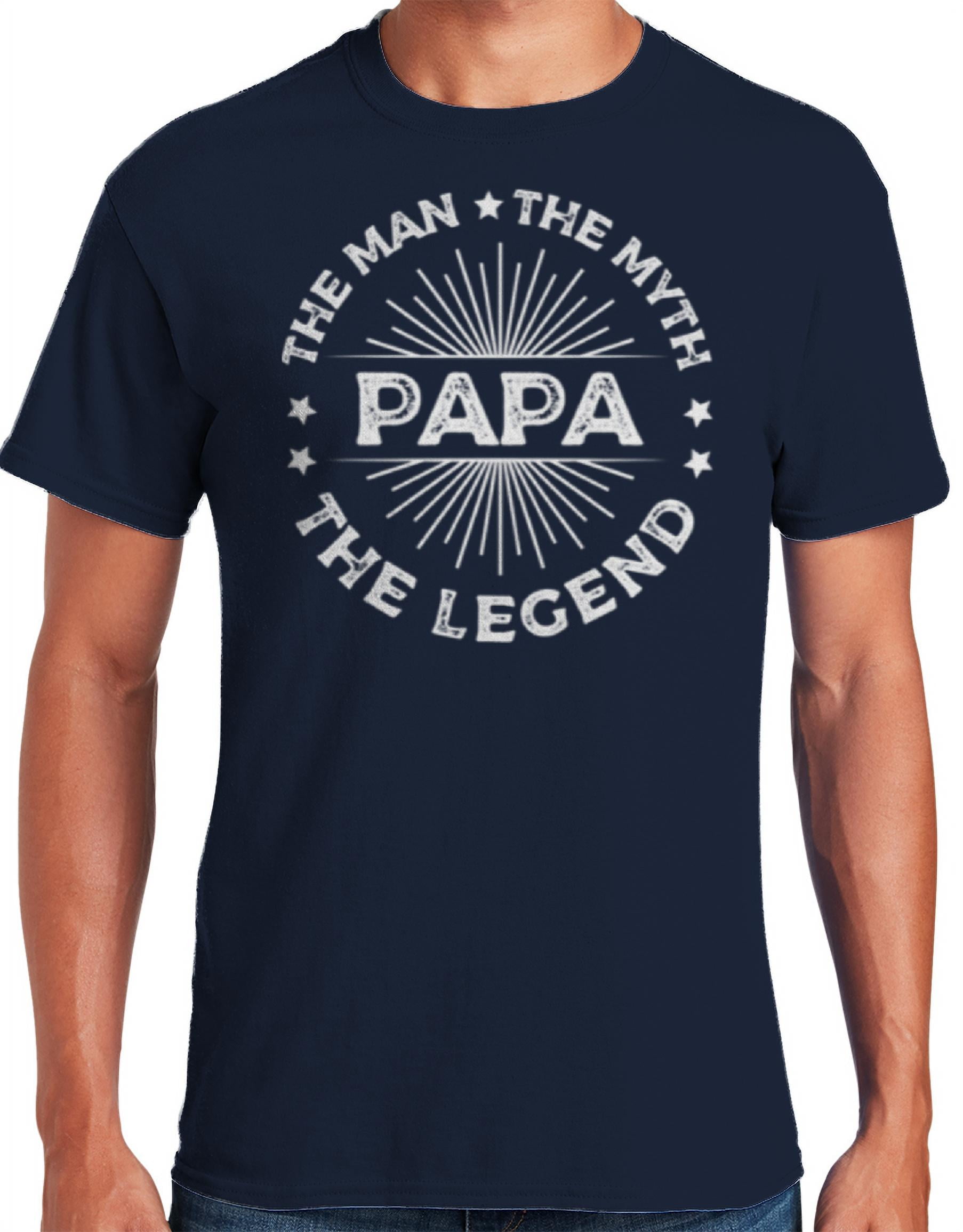 Papa Man Myth Legend Father's Day Men's Graphic T-Shirt Gift for Dads ...