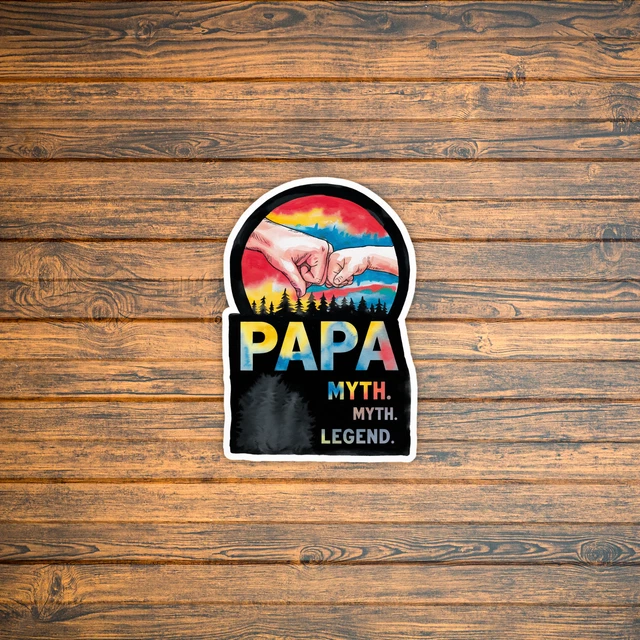 Papa Myth Legend Vintage Style Sticker Happy Father'S Day Giftphone ...