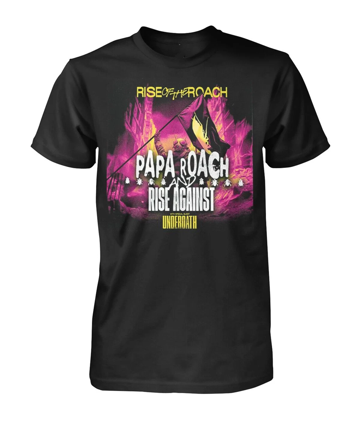 Papa Roach And Rise Against Rise Of The Roach Tour 2025 Tour Shirt ...