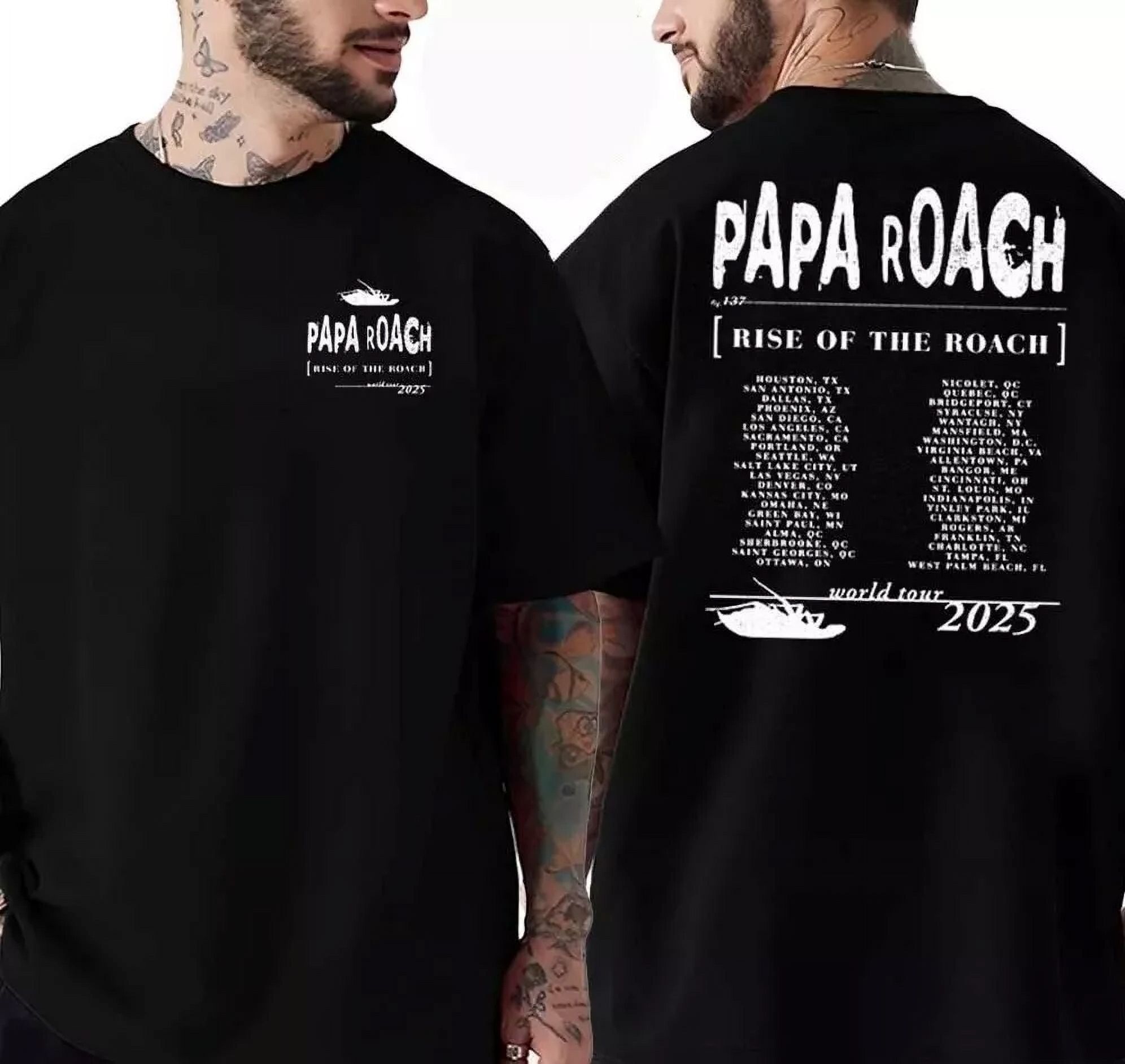 Papa Roach Rise Of The Roach 2025 North American Tour T-Shirt, Fan gift - Walmart.com