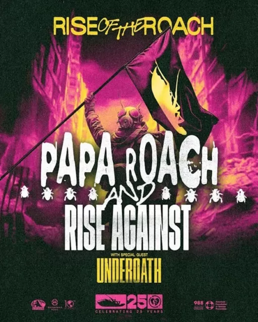 Papa Roach Rise Of The Roach 2025 Tour Sticker Phone Decal Water Bottle ...