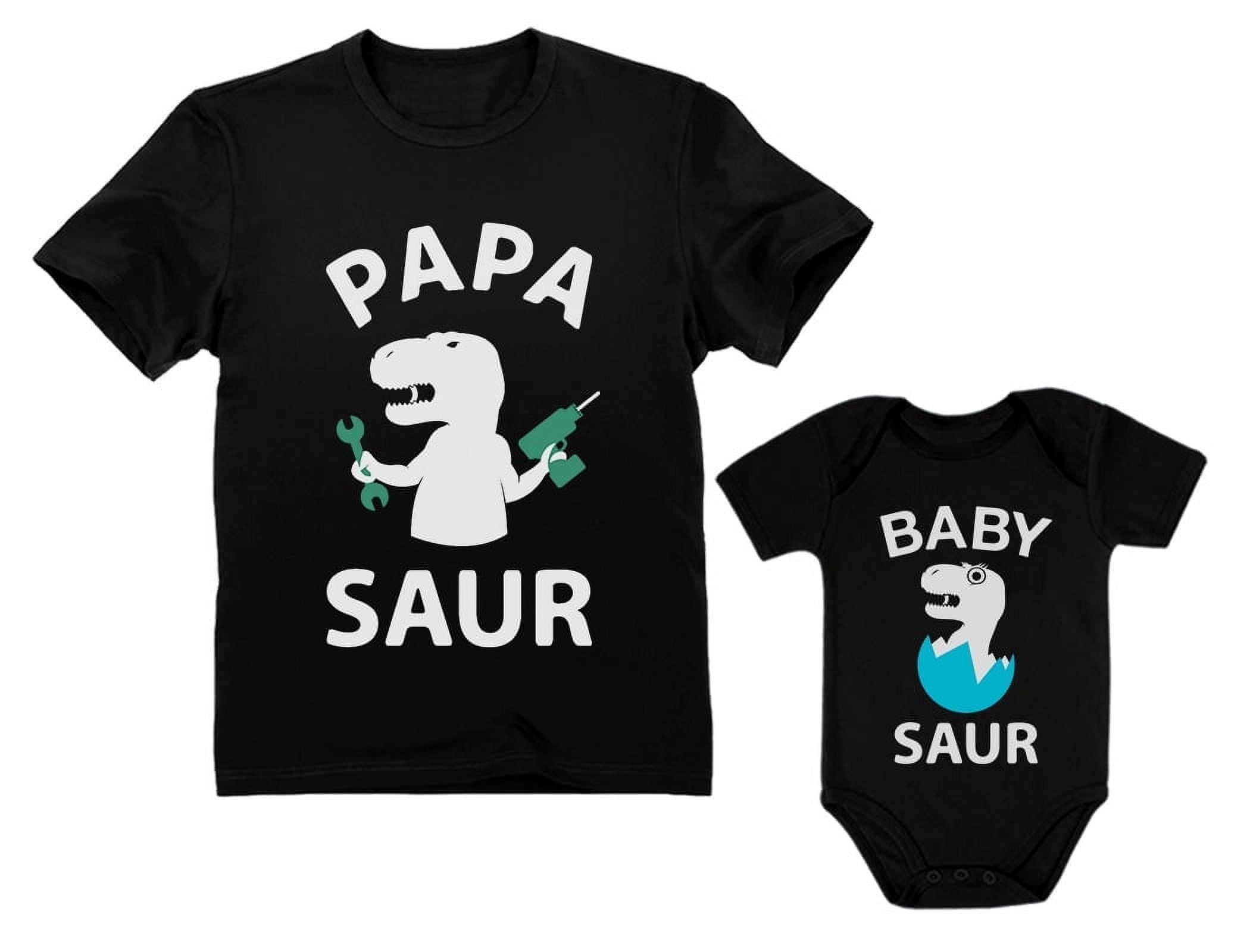 Papa Saur T-Rex Dad & Baby Saur Daddy and Me Matching Set Father & Son ...