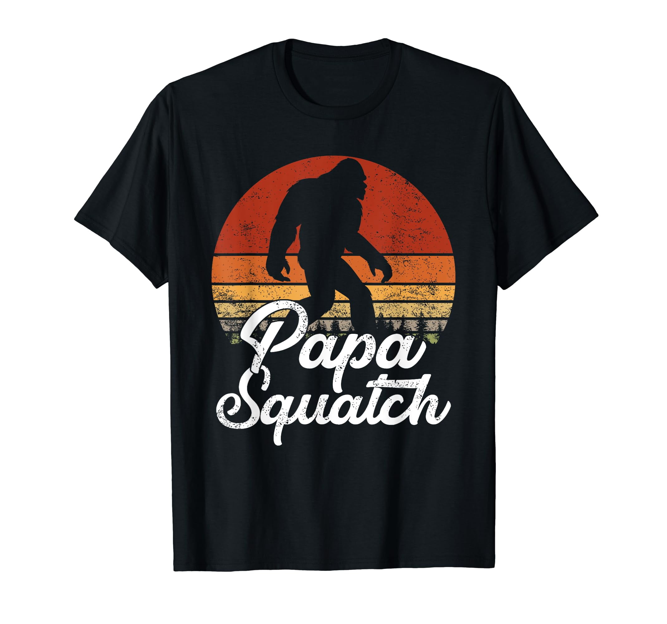 Papa Squatch Dad Bigfoot Sasquatch Vintage Retro Fathers Day T-Shirt ...
