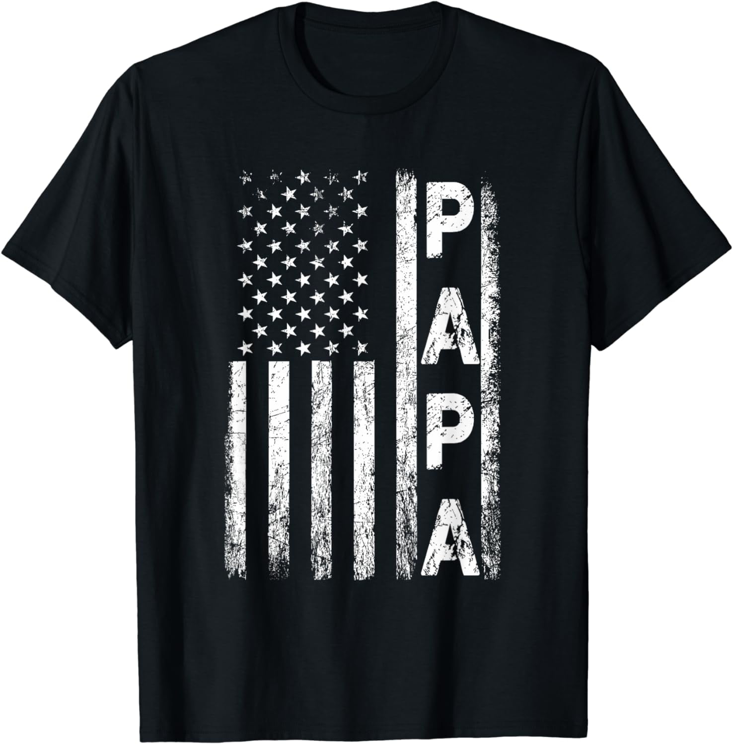 Papa Vintage American Flag Father's Day 4th of July Grandpa T-Shirt ...