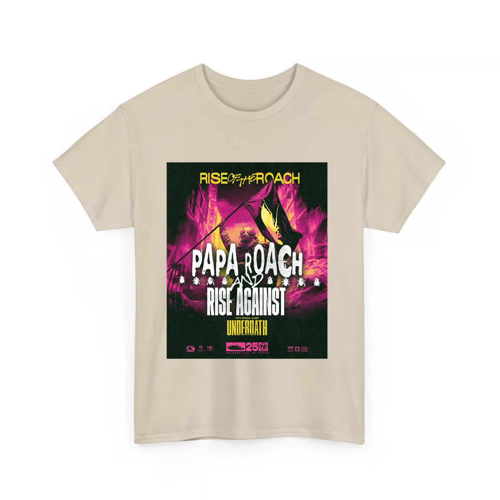 Papa-roach-rise-of-the-roach-us-tour-2025-shirt-black - Walmart.com