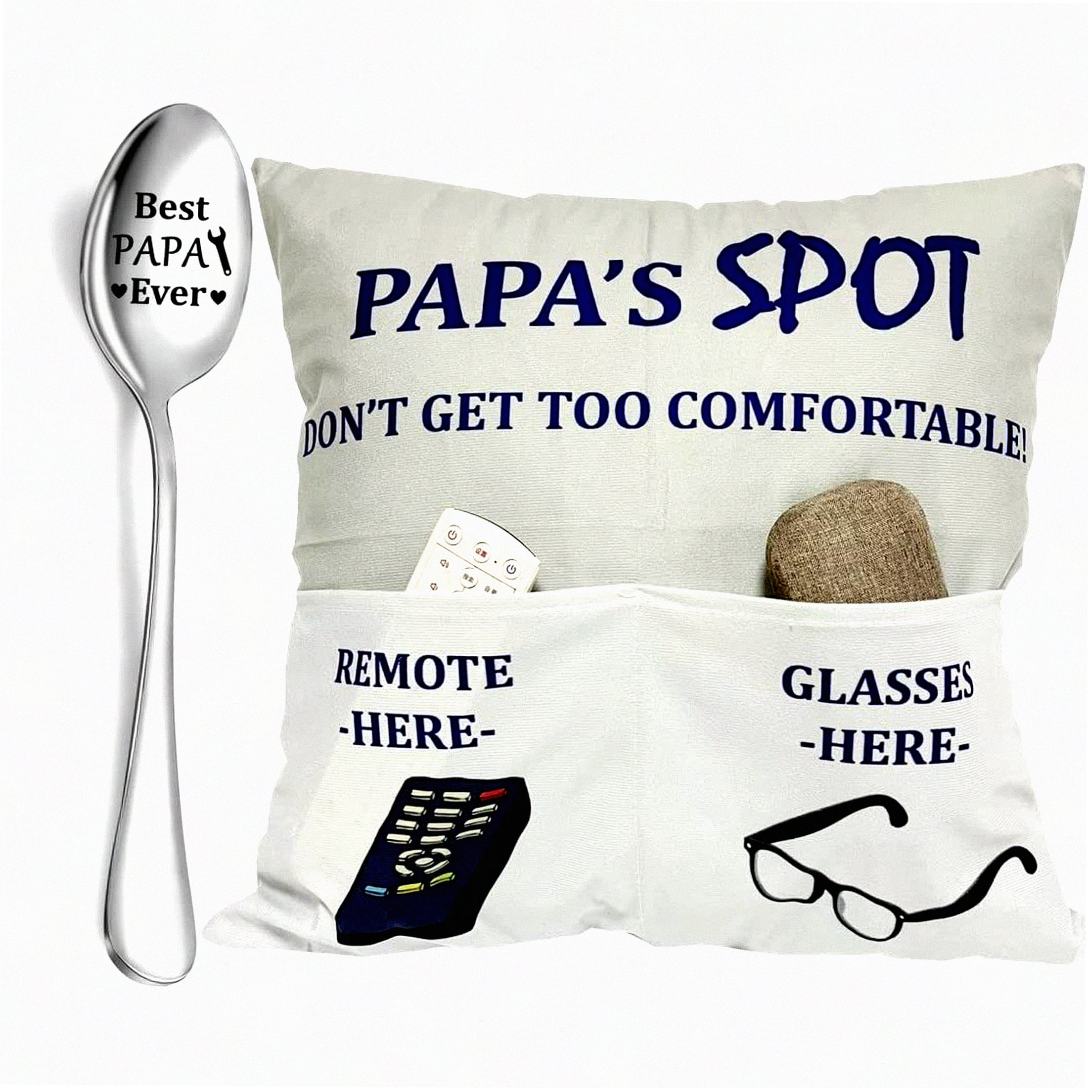 Papa's Legacy Pillow & Spoon Set - 2-Pocket 2-Sided Papa Pillow Covers ...