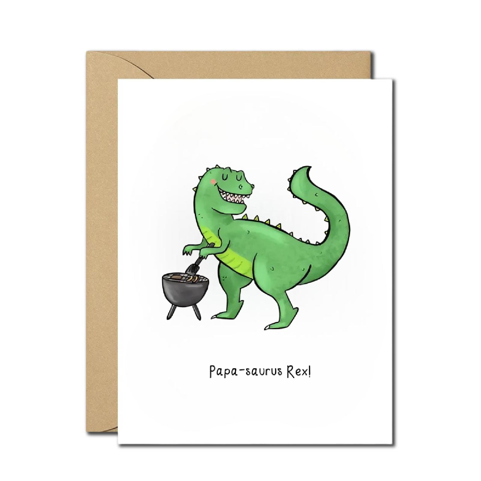 Papa-saurus Rex Funny Greeting Card - Blank Inside with Envelope ...