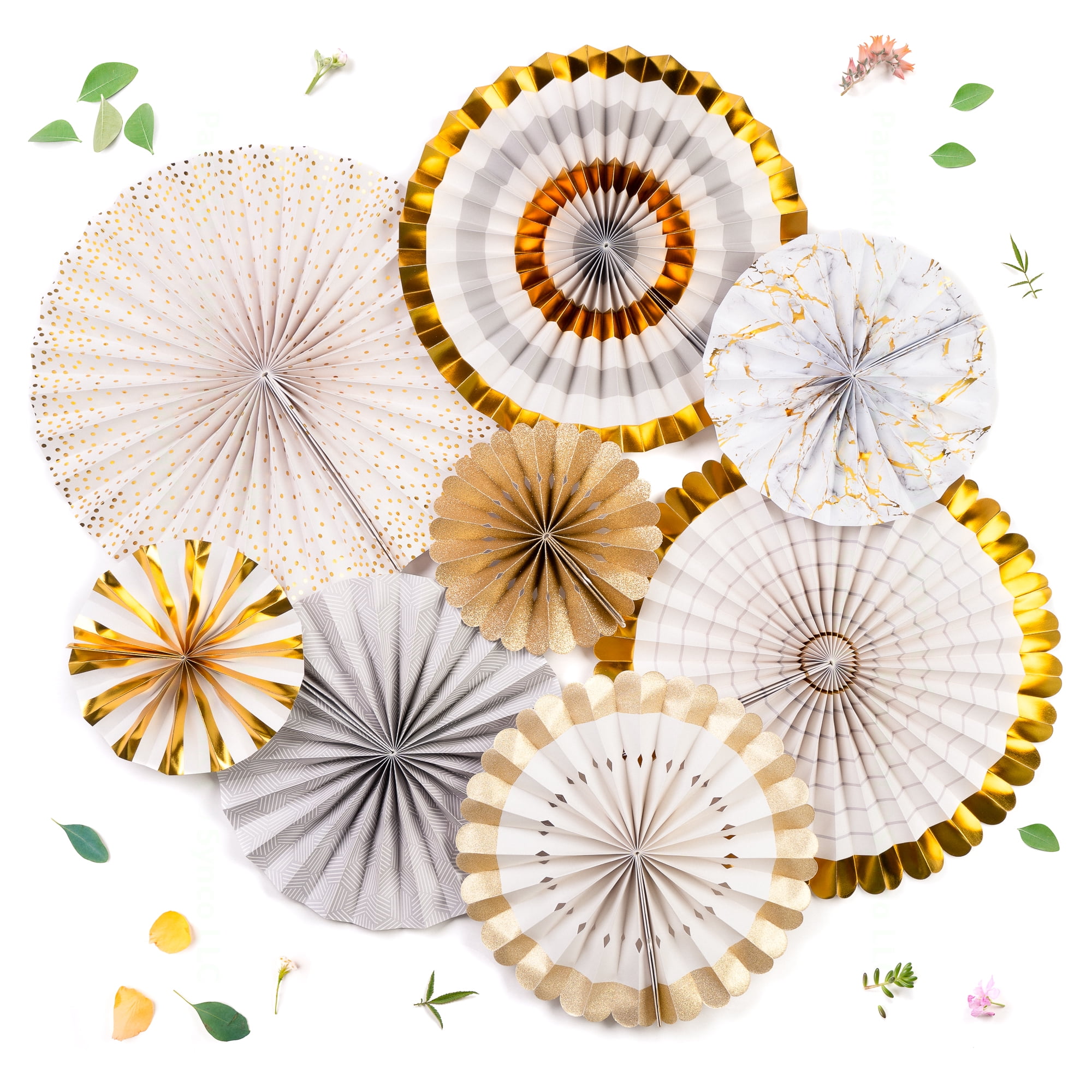 PapaKit Origami Wall Decoration Set (8 Assorted Round Paper Fans ...
