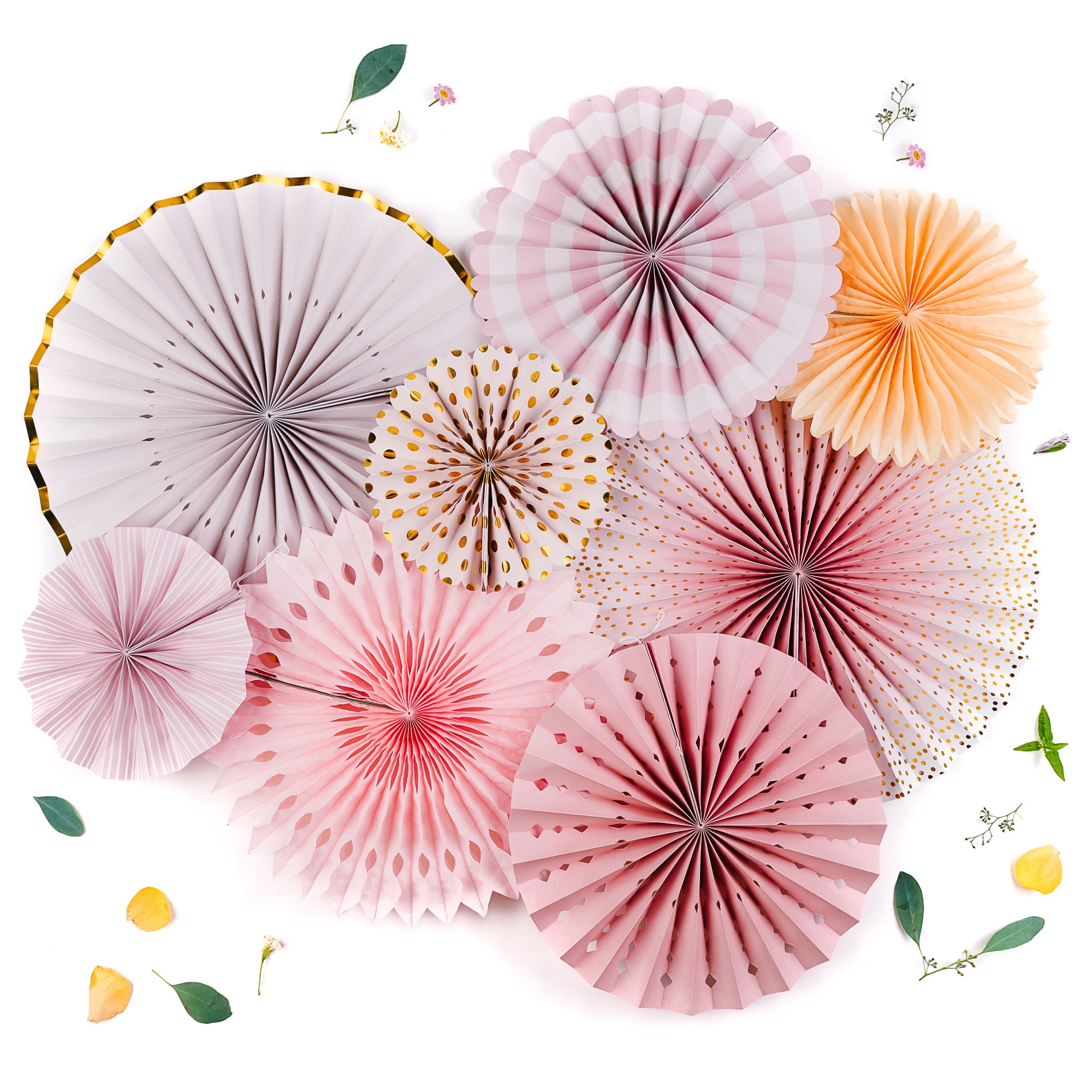 PapaKit Origami Wall Decoration Set (8 Assorted Round Paper Fans ...
