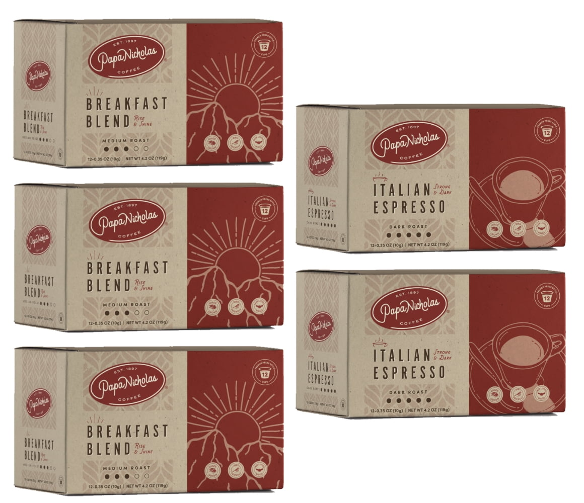 PapaNicholas Coffee Single Serve Coffee Cups, Fits Keurig K Cup Brewers ...