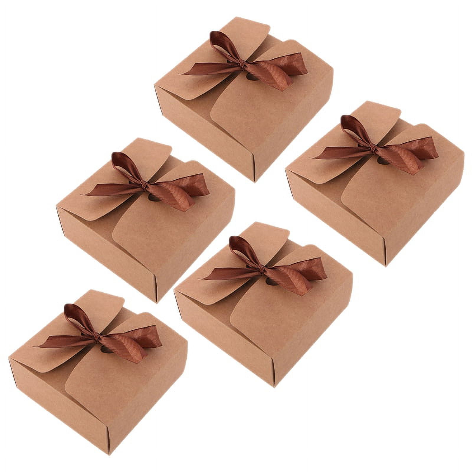 Papaba 5 Pcs Packing Box Multi-use Solid Color Kraft Paper Foldable ...