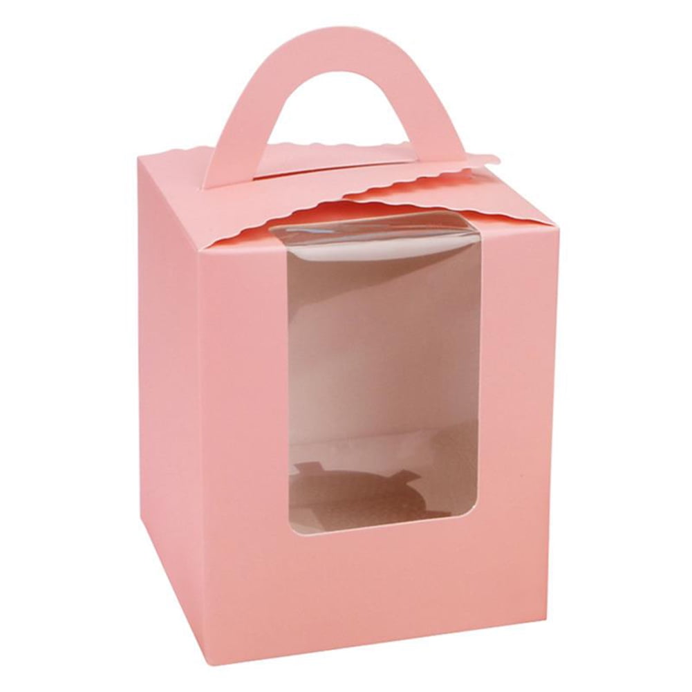 Papaba Muffin Box,10Pcs Clear Window Single Cupcake Boxes Muffins ...