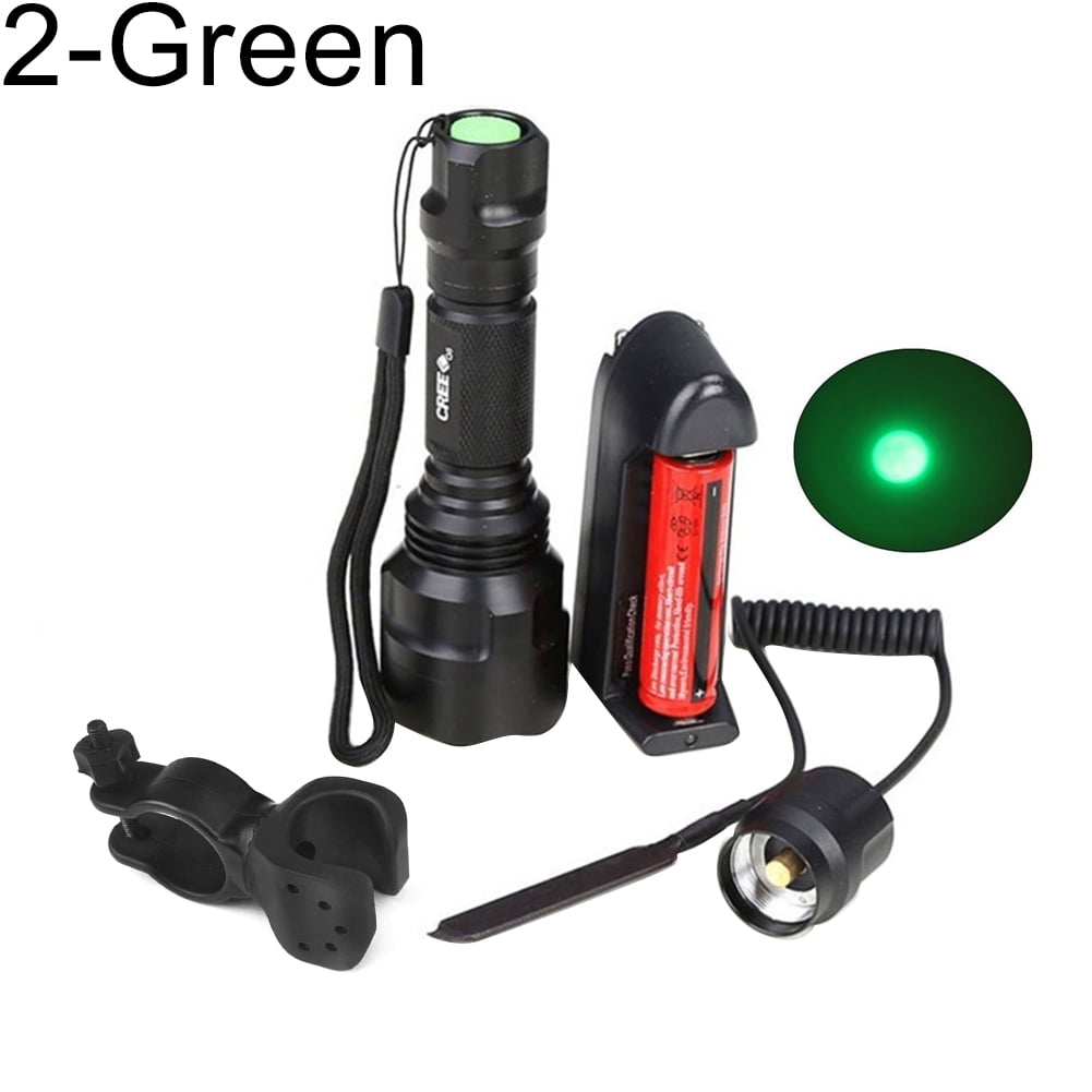 Papaba (Optional),Portable Green/White/Purple LED Torch Light Hunting ...