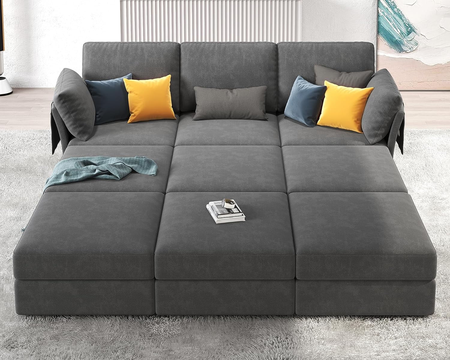Papajet Modular Sectional Sofa, 9 Seats Oversized Couch with Storage ...