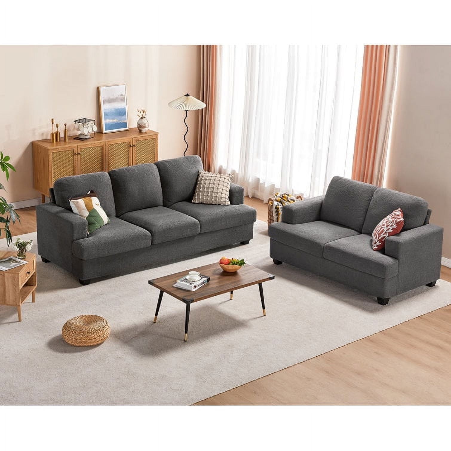 Merluxy Sofa, Modern Couches- 2 Piece Set, 3 Seater and Loveseat for ...