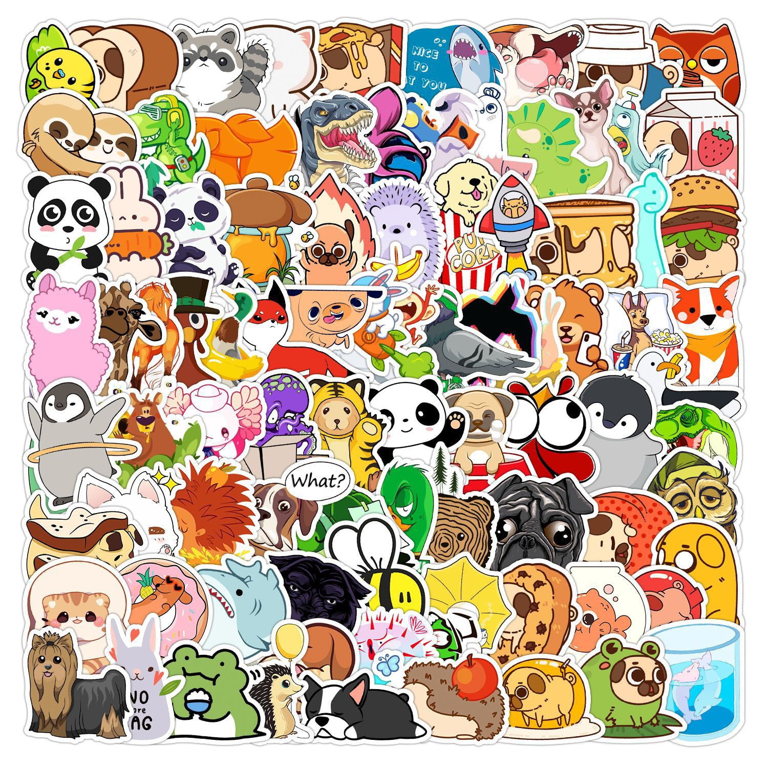 Papapt 100 PCS Water Bottle Stickers for Kids,Waterproof Vinyl Animal ...