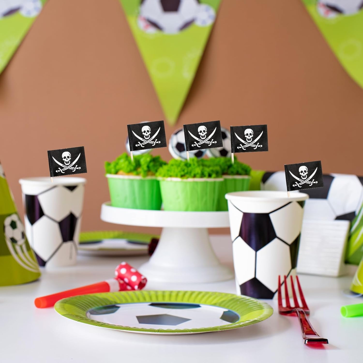 Papapt 100 Pack Toothpick Flag, Pirate Cocktail Toothpicks Flags Cake ...